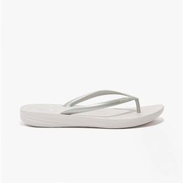 fitflop Iqushion Damen Ergonomische Zehensteg Flip-Flops Silber