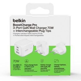 Belkin BOOST Charge 70W Ladeger. 2xUSB-C PD 1xUSB-A ws.WCH018hqWH