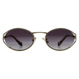Miu Miu MU52YS ZVN5D1 Sonnenbrille aus Messing Gold dunkelbraun
