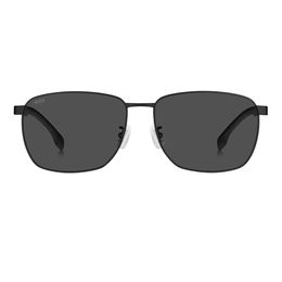 HUGO BOSS - Rechteck-Sonnenbrille f&uuml;r Herren (Dunkles Ruthenium/Grau)