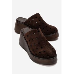 Nives Leder-Keilabsatz-Sandale