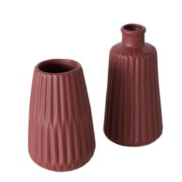 Boltze Vase Esko 2er-Set Dunkelrot skandinavische Deko Online Shop