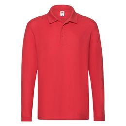 Fruit of the Loom - "Premium" Poloshirt f&uuml;r Herren Lang&auml;rmlig (Rot)