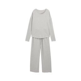 Tom Tailor Damen Basic Pyjama-Set, grau, Meliert, Gr. L/40
