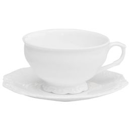 Chic Antique Provence Teetasse mit Untertasse &Oslash;12 cm / 350 ml, wei&szlig; skandinavische Deko Online Shop
