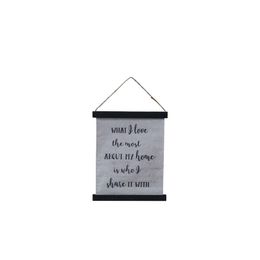 Chic Antique Leinwand Love mit Text zum Aufh&auml;ngen H29/L24/B1 cm, schwarz skandinavische Deko Online Shop