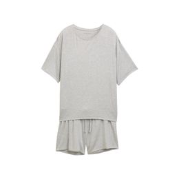 Tom Tailor Damen Basic Pyjama-Set, grau, Meliert, Gr. L/40