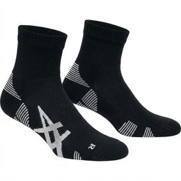 asics 2 Pack Cushioned Run Quarter Sock Bekleidung Unisex schwarz