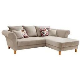 Ecksofa Home Affaire "Tassilo Mega Polsterecke mit Kaltschaum im Sitz, bequem, L-Form", gr&uuml;n (hellgr&uuml;n), B:262cm H:95cm T:198cm, 100% Polyester, Sofas, Ecksofa, hoher Sitzkomfort, Breite 262cm, Komfortsitzh&ouml;he 48cm, zeitlos elegant