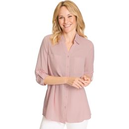 Damen Longbluse mit Brusttaschen hortensie, Gr&ouml;&szlig;e 56