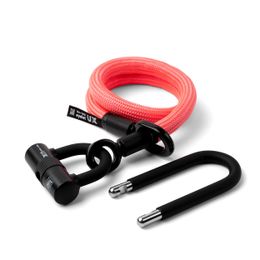 texlock eyelet UX-lock pink lemonade 100 cm - Seil mit B&uuml;gelschloss - Fahrradschloss Textilschloss