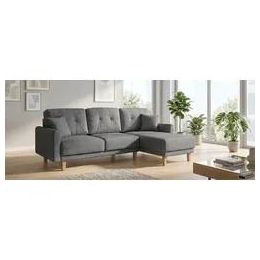 Ecksofa Home Affaire "TRIPLO optionale Schlafsofa mit Bettkasten, Ma&szlig;e B/T/H: 234/164/89 cm", grau, B:234cm H:89cm T:164cm, 100% Polyester, Sofas, Ecksofa, L-Form wahlweise mit Bettfunktion - Liegefl&auml;che 132x210 cm