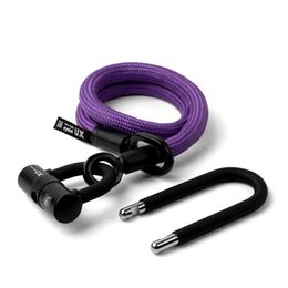 texlock eyelet UX-lock urban violet 100 cm - Seil mit B&uuml;gelschloss - Fahrradschloss Textilschloss
