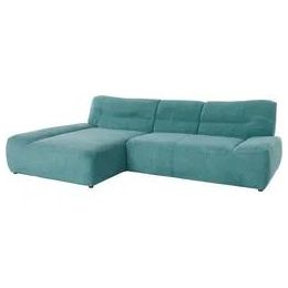 Ecksofa DOMO collection "Cesena moderne Polsterecke mit flachen Armlehnen, L-Form", blau (petrol), B:288cm H:81cm T:175cm, Sofas, Ecksofa, fester Sitzkomfort, frei im Raum stellbar