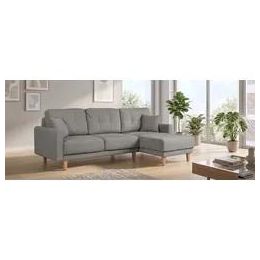 Ecksofa Home Affaire "TRIPLO optionale Schlafsofa mit Bettkasten, Ma&szlig;e B/T/H: 234/164/89 cm", grau, B:234cm H:89cm T:164cm, 88% Polyester, 9% Rayon, 3% Nylon, Sofas, Ecksofa, L-Form wahlweise mit Bettfunktion - Liegefl&auml;che 132x210 cm