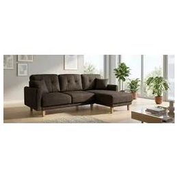 Ecksofa Home Affaire "TRIPLO optionale Schlafsofa mit Bettkasten, Ma&szlig;e B/T/H: 234/164/89 cm", braun, B:234cm H:89cm T:164cm, Sofas, Ecksofa, L-Form wahlweise mit Bettfunktion - Liegefl&auml;che 132x210 cm