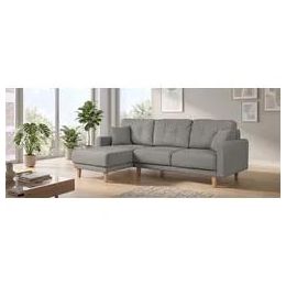 Ecksofa Home Affaire "TRIPLO optionale Schlafsofa mit Bettkasten, Ma&szlig;e B/T/H: 234/164/89 cm", grau, B:234cm H:89cm T:164cm, 88% Polyester, 9% Rayon, 3% Nylon, Sofas, Ecksofa, L-Form wahlweise mit Bettfunktion - Liegefl&auml;che 132x210 cm