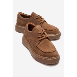 Mareon Leder Schn&uuml;rsneaker