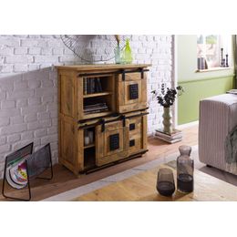 Highboard Mango 90x45x100 natur lackiert RAILWAY #1005