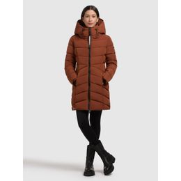 Steppmantel Khujo "DIER 2IN1 (EINSATZ HERAUSNEHMBAR)", Damen, Gr. L, russet braun, 100% Polyester, unifarben, regular fit, eingesetzt elastischer Bund mit Windstopper, M&auml;ntel Steppmantel