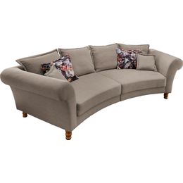 Big-Sofa Home Affaire "Tassilo geschwungene Formensprache, bequem, Mega Sofa, Breite 350cm", braun (hellbraun), B:350cm H:95cm T:110cm, 100% Polyester, Sofas, Big-Sofa