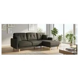 Ecksofa Home Affaire "TRIPLO optionale Schlafsofa mit Bettkasten, Ma&szlig;e B/T/H: 234/164/89 cm", grau (anthrazit), B:234cm H:89cm T:164cm, Sofas, Ecksofa, L-Form wahlweise mit Bettfunktion - Liegefl&auml;che 132x210 cm