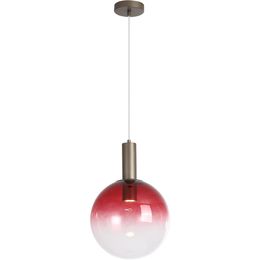 Searchlight Pendelleuchte "Ombre 1Lt Leuchte, Ombre-Glas mit Latte-Metall", latte, rot, H: 35cm, 1 Stk., Leuchten, Pendelleuchte