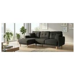 Ecksofa Home Affaire "TRIPLO optionale Schlafsofa mit Bettkasten, Ma&szlig;e B/T/H: 234/164/89 cm", grau (graphit), B:234cm H:89cm T:164cm, Sofas, Ecksofa, L-Form wahlweise mit Bettfunktion - Liegefl&auml;che 132x210 cm