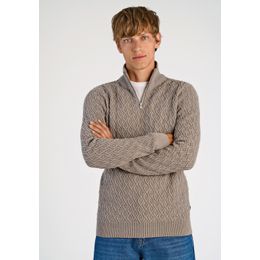Troyer LINDBERGH "Troyer Relaxed Fit", Herren, Gr. XL, beige (dk sand), Obermaterial: 60% Baumwolle, 40% Polyester, unifarben, Pullover Troyer