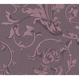 Textiltapete ARCHITECTS PAPER "Tessuto", lila (violett), B:0,53m L:10,05m, Viskose, Vlies, Tapeten, Blumen-Tapete Floral Tapeten Wohnzimmer Schlafzimmer K&uuml;che Flur Design