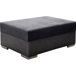 Hocker Collection AB "John, B: 100 cm", grau (anthrazit), B:100cm H:40cm T:70cm, 100%Polyester, Hocker, Hocker, optional Federkernpolsterung
