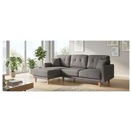 Ecksofa Home Affaire "TRIPLO optionale Schlafsofa mit Bettkasten, Ma&szlig;e B/T/H: 234/164/89 cm", grau (taupe), B:234cm H:89cm T:164cm, 100% Polyester, Sofas, Ecksofa, L-Form wahlweise mit Bettfunktion - Liegefl&auml;che 132x210 cm