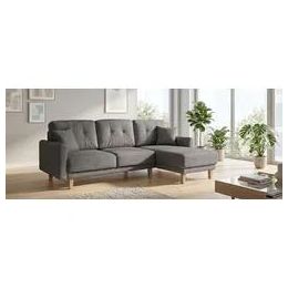 Ecksofa Home Affaire "TRIPLO optionale Schlafsofa mit Bettkasten, Ma&szlig;e B/T/H: 234/164/89 cm", grau (taupe), B:234cm H:89cm T:164cm, 100% Polyester, Sofas, Ecksofa, L-Form wahlweise mit Bettfunktion - Liegefl&auml;che 132x210 cm