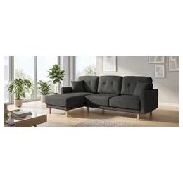 Ecksofa Home Affaire "TRIPLO optionale Schlafsofa mit Bettkasten, Ma&szlig;e B/T/H: 234/164/89 cm", schwarz, B:234cm H:89cm T:164cm, 100% Polyester, Sofas, Ecksofa, L-Form wahlweise mit Bettfunktion - Liegefl&auml;che 132x210 cm