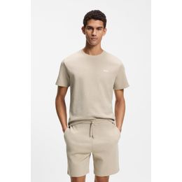 Pyjamaoberteil BOSS "Waffle T-Shirt", Herren, Gr. L, light beige 275, Obermaterial: 60% Baumwolle, 40% Polyester, regular fit, Rundhals, Shirts