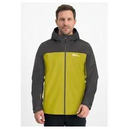 3-in-1-Funktionsjacke Jack Wolfskin "TAUBENBERG 3IN1 JKT M", Herren, Gr. L, gr&uuml;n (chartreuse), Obermaterial: 100% Polyester, normal, hoch geschlossener Ausschnitt, mit verstellbarem Klettverschluss, Jacken, 3in1, wasserdicht, winddicht, &Uuml;bergangsjacke