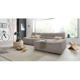 Ecksofa DOMO collection "Cesena moderne Polsterecke mit flachen Armlehnen, L-Form", grau (stone), B:288cm H:81cm T:175cm, Sofas, Ecksofa, fester Sitzkomfort, frei im Raum stellbar
