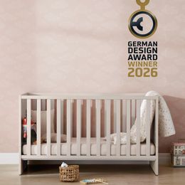 Babybett Paidi "LITTLE SNU 70x140cm in Beige oder Wei&szlig;, umbaubares Kinderbett", cashmere, beige, B:75cm H:83cm L:145cm, Holz teilmassiv, Babybetten, Babybett, Gitterbett 4-fach h&ouml;henverstellbar, entnehmbare Sprossen, Juniorbett