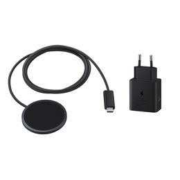 Samsung Wireless Charger "Magnet Wireless Charger 25 W mit Schnellladeadapter", schwarz gray, B:11,4cm H:4,5cm T:15cm, Ladeger&auml;te