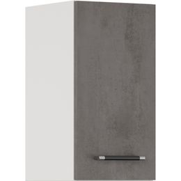 H&auml;ngeschrank IMPULS K&Uuml;CHEN "Prag", in drei Breiten, H&ouml;he: 57,9 cm", grau (beton, optik schiefer dunkelgrau), B:30cm H:57,9cm T:34,2cm, Dekorfolie, Holzwerkstoff, Schr&auml;nke, H&auml;ngeschrank, vormontiert, mit Dreht&uuml;r und einem verstellbaren Fachboden