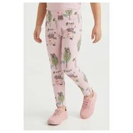 Leggings name it "NMFDYKA &ndash; Leggings mit elastischem Bund und normaler Passform", M&auml;dchen, Gr. 104, N-Gr, rosa (winsome orchid), Jersey, Obermaterial: 95% Baumwolle, 5% Elasthan, normal normal, Hosen Leggings, unifarben, casual, regular fit, Jersey