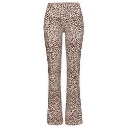 Leggings Buffalo, Damen, Gr. 48/50, N-Gr, beige (beige leo), Jersey, Obermaterial: 95% Baumwolle, 5% Elasthan, bedruckt, figurbetont lang, Hosen Leggings, in modischer Allover Leo-Optik, Topseller