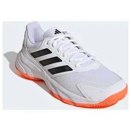 Tennisschuh Adidas PERFORMANCE "COURTJAM CONTROL 3 CLAY", Herren, Gr. 44, cloud wei&szlig;, core schwarz, lucid orange, Synthetik, Textil, Schuhe, f&uuml;r Sandpl&auml;tze, Clay