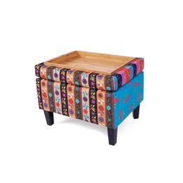 bonprix Hocker mit Tablett, bunt, Gr.45x60 cm, als Hocker oder als Beistelltisch mit Tablett