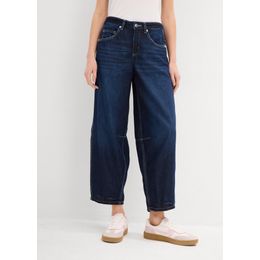 bonprix Balloon-Jeans Mid Waist Super Soft cropped, blau, Gr.36, Balloon-Jeans Mid Waist, cropped, 66% Baumwolle