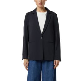 Jackenblazer comma, Damen, Gr. 44, navy, Web, Obermaterial: 97% Polyester, 3% Elasthan, unifarben, oversize Po-bedeckend, tiefer V-Ausschnitt, abgesteppte Kante, Blazer, Oversize-Blazer mit Reverskragen