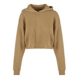Kapuzensweatshirt Urban Classics "Urban Classics Damen Ladies Oversized Cropped Light Terry Hoodie", Herren, Gr. L, unionbeige, 35% Baumwolle, 35% Baumwolle (Bio), 30% Polyester, unifarben, Sweatshirts