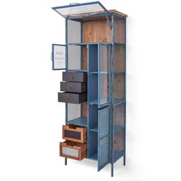 bonprix Vitrine in Spind-Optik, beige, Gr.160x60 cm, Vitrine im Industrial Style