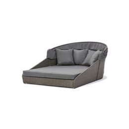 bonprix Gartenliege mit Faltdach, grau, Gr.152x129 cm, Gemeinsam im Garten entspannen: Gartenliege mit Faltdach