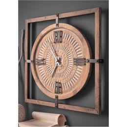 bonprix Wanduhr, braun, Gr.54,5x54,5 cm, Tolle und praktische Dekoration f&uuml;r die Wand